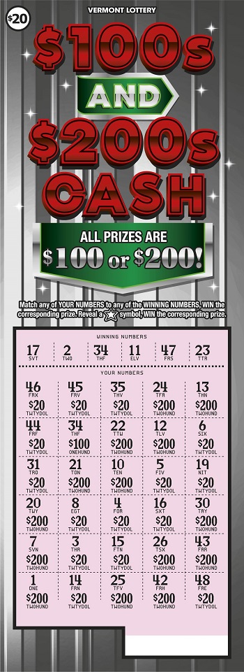 $100s and $200s Cash | Vermont Lottery